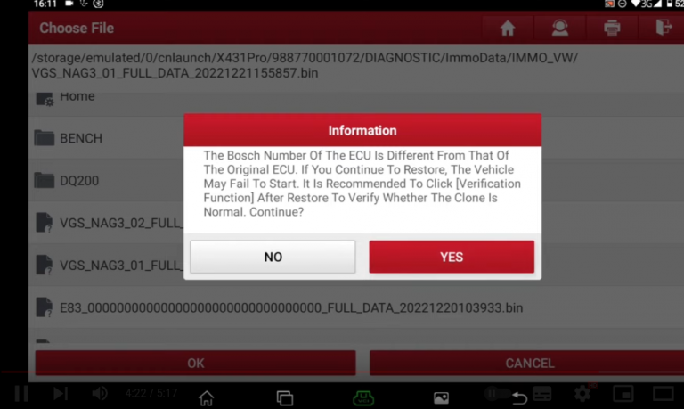 Mercedes Benz VGS NAG3 gearbox cloned by Launch X431 X-prog3 – OBD2.LTD ...