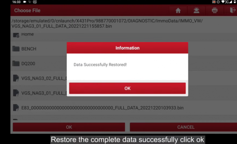 Mercedes Benz VGS NAG3 gearbox cloned by Launch X431 X-prog3 – OBD2.LTD ...