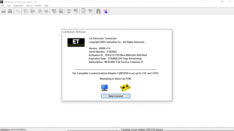 Testing Your Connection to the ECM Using CAT Communication Adapter 3 ...