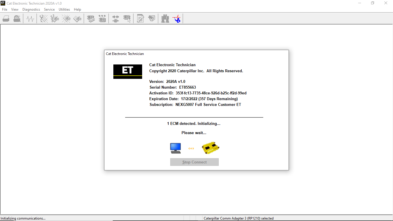 Testing Your Connection to the ECM Using CAT Communication Adapter 3 ...